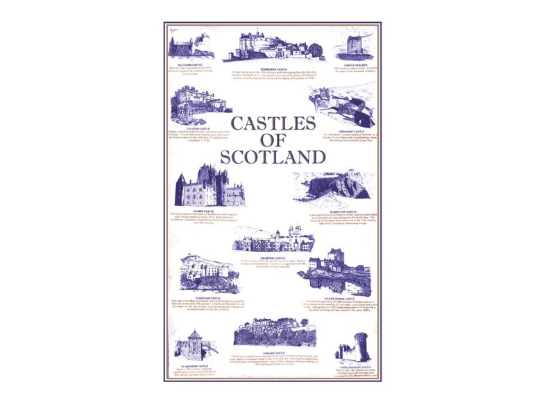Castles of Scotland Tea towel